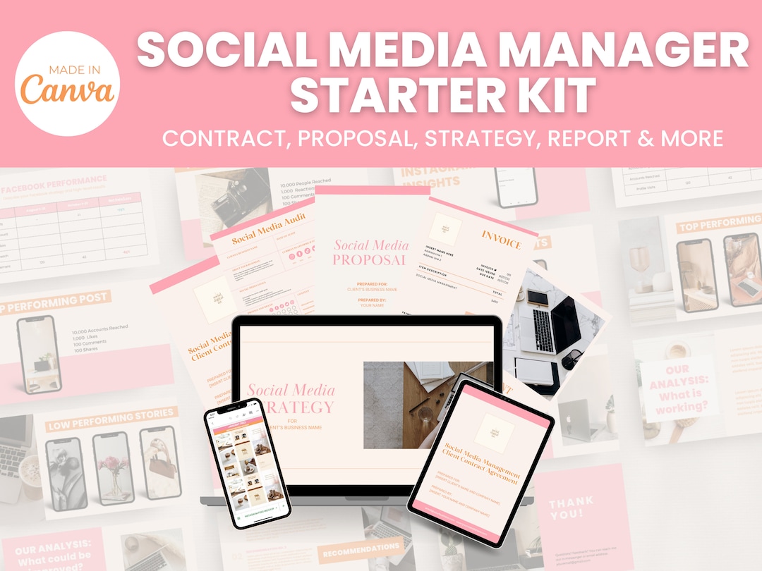 Social Media Manager Starter Kit Social Media Manager Bundle - Etsy
