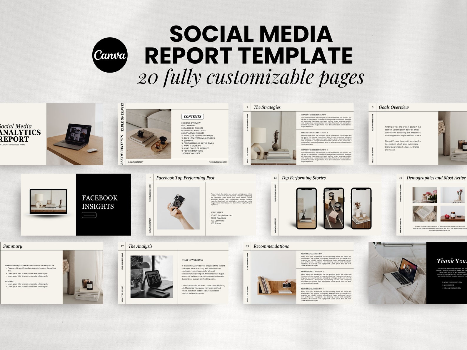 Social Media Analytics Report Template, Social Media Performance Report ...