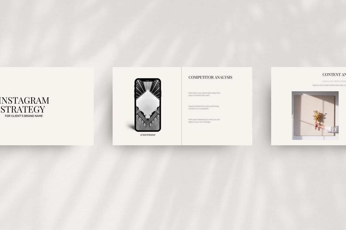 Minimalist Instagram Strategy Template Social Medium Strategy for ...