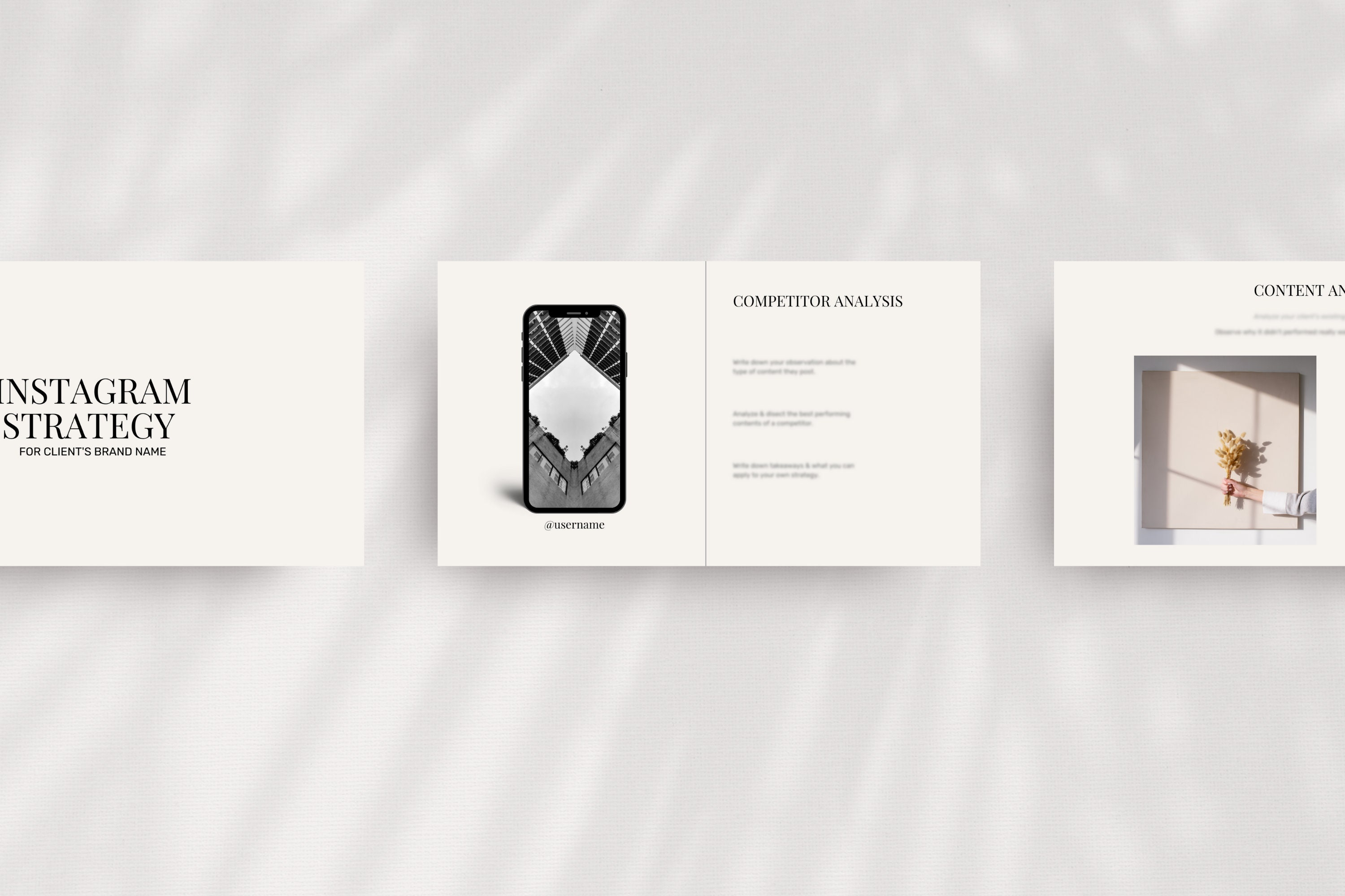 Minimalist Instagram Strategy Template | Social Medium Strategy for ...