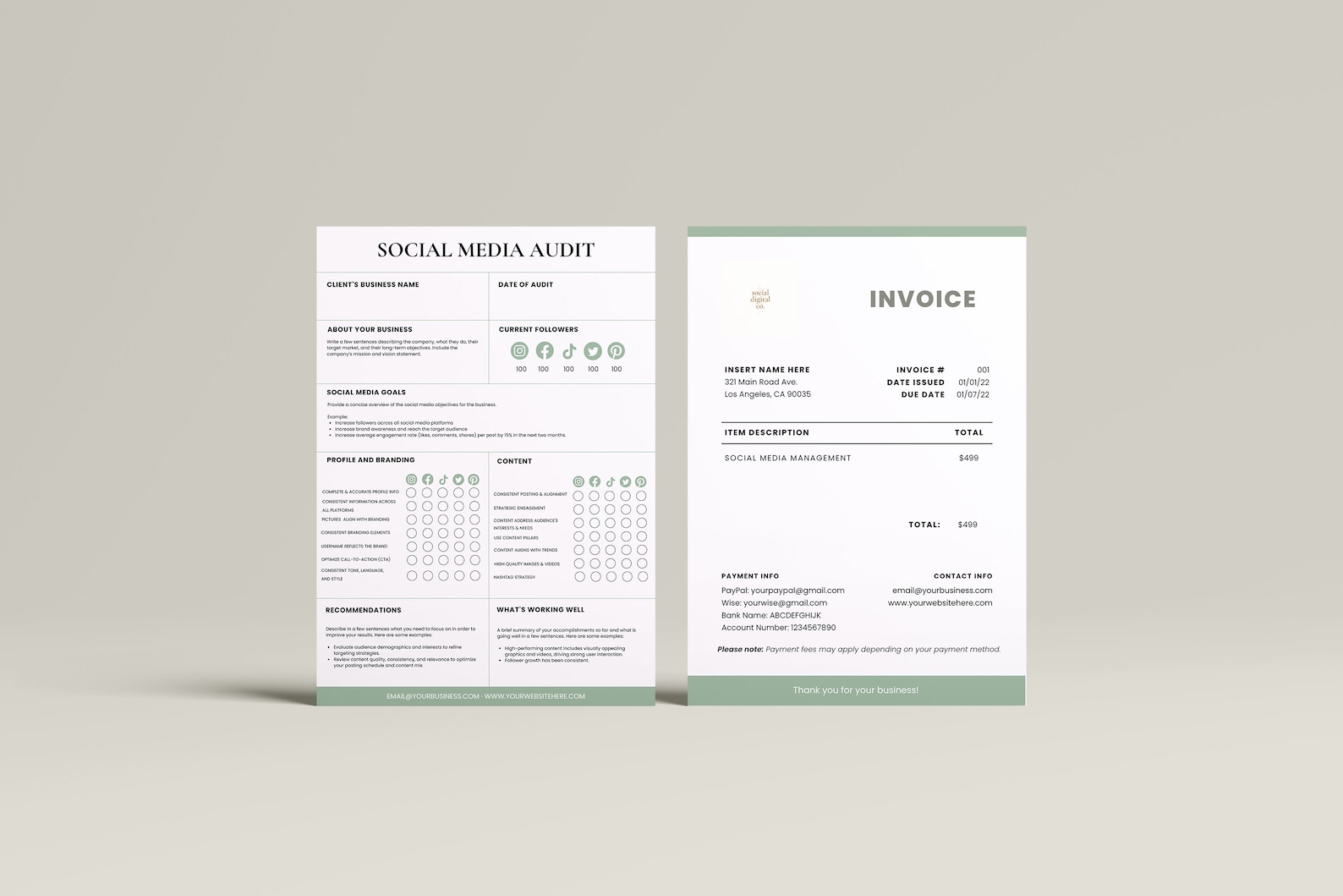Social Media Audit Template for Social Media Managers | Client ...