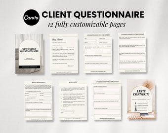 New Client Survey Template Client Questionnaire Canva Template Business ...