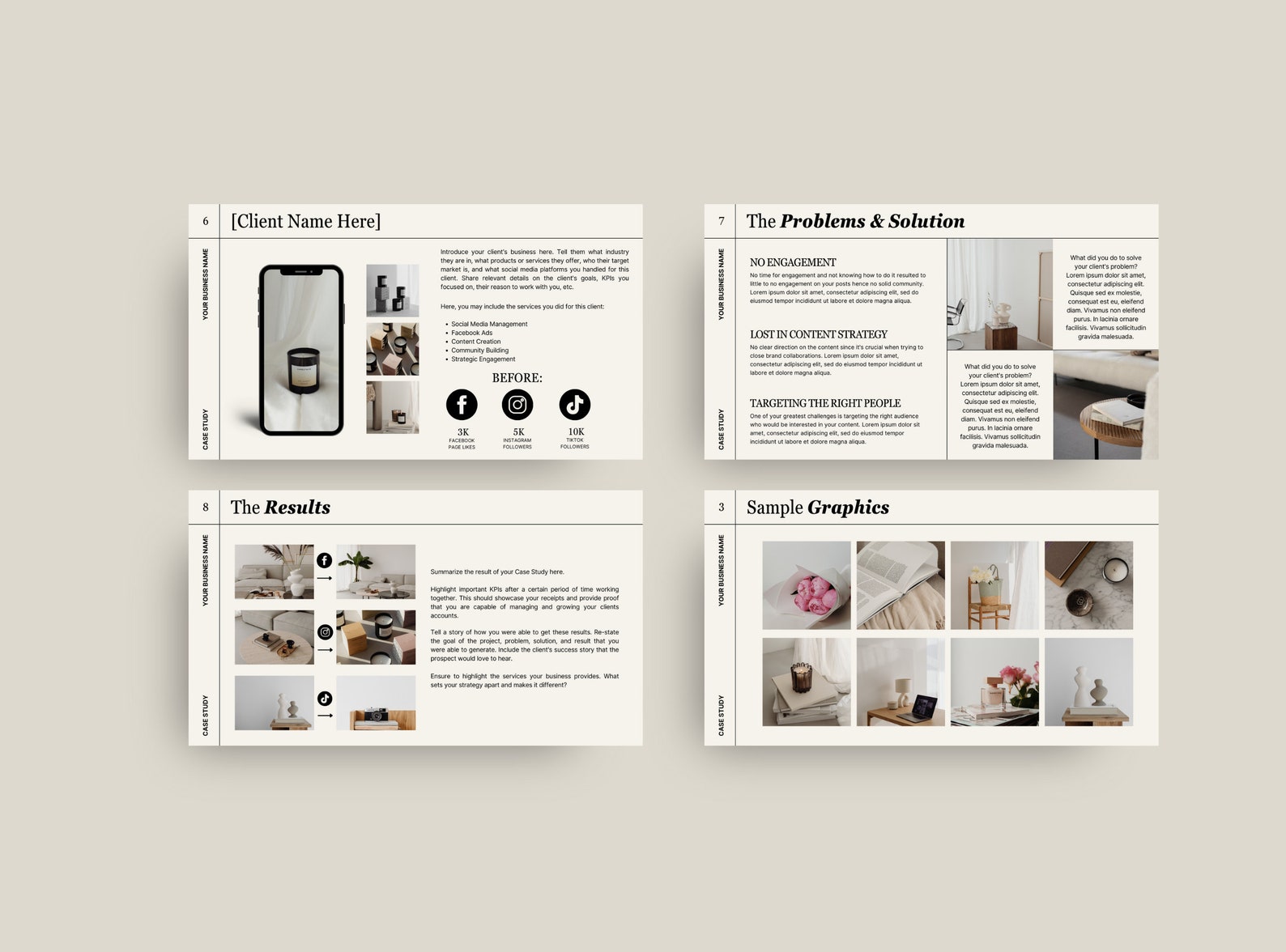 Case Study Template for Social Media Managers, Freelancers, Virtual ...