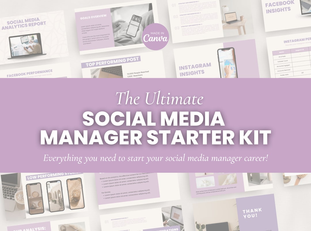 Social Media Manager Starter Kit | Social Media Manager Bundle | Social ...