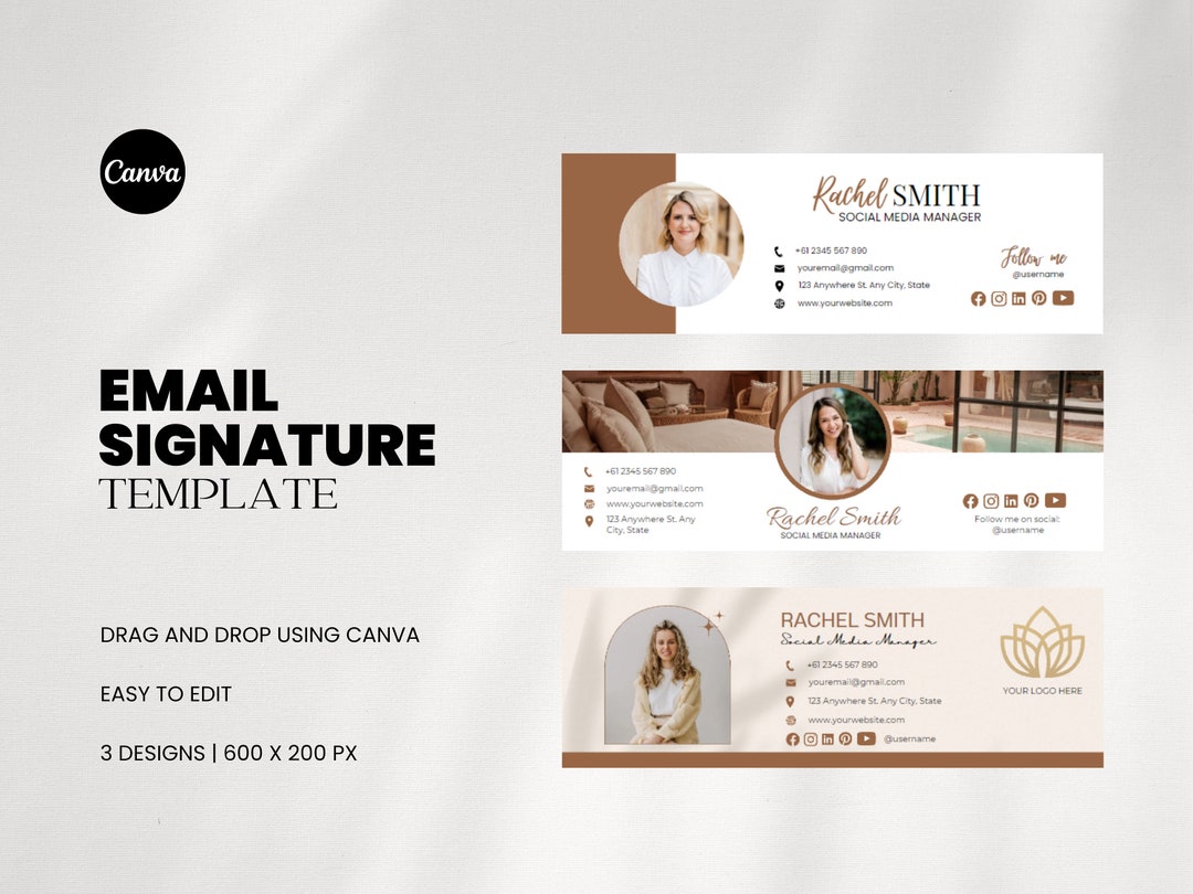 Email Signature Template for Social Media Manager Editable - Etsy