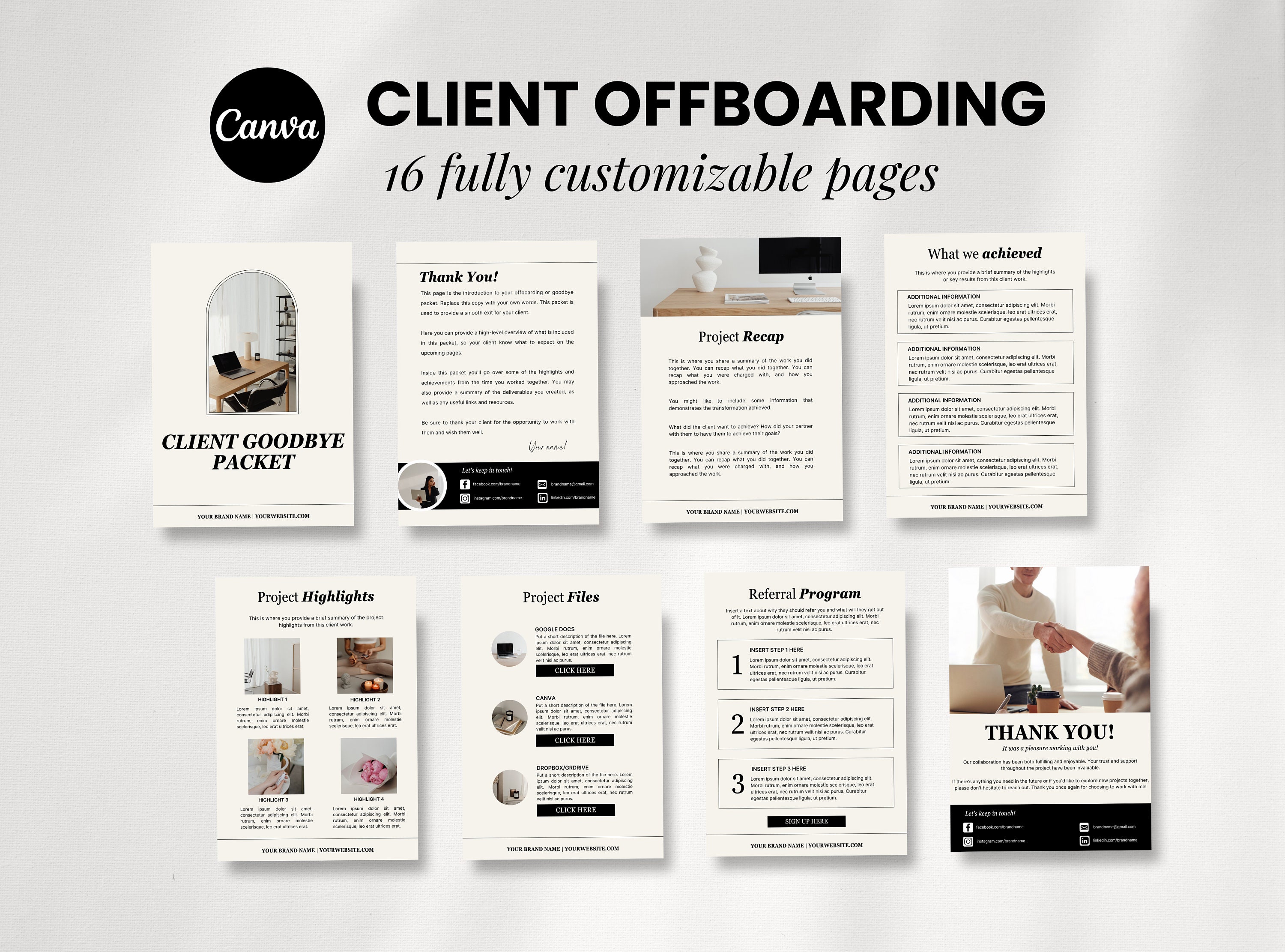Client Offboarding Canva Template, Client Goodbye Packet, Client Exit ...