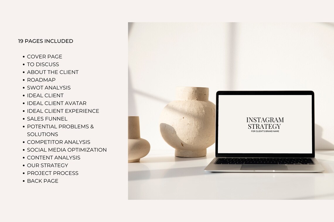 Minimalist Instagram Strategy Template Social Medium Strategy for ...