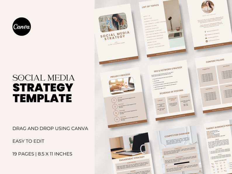 Social Media Strategy Template Client Strategy for Social - Etsy