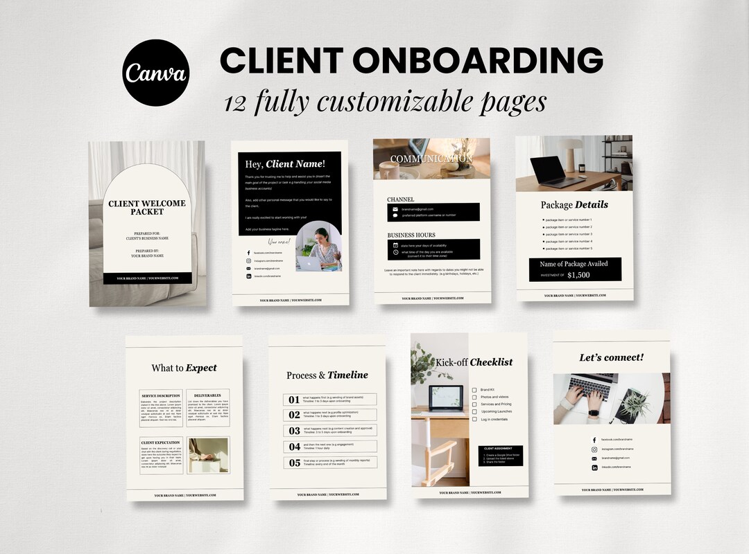 New Client Onboarding Welcome Packet for Social Media Manager, Canva ...