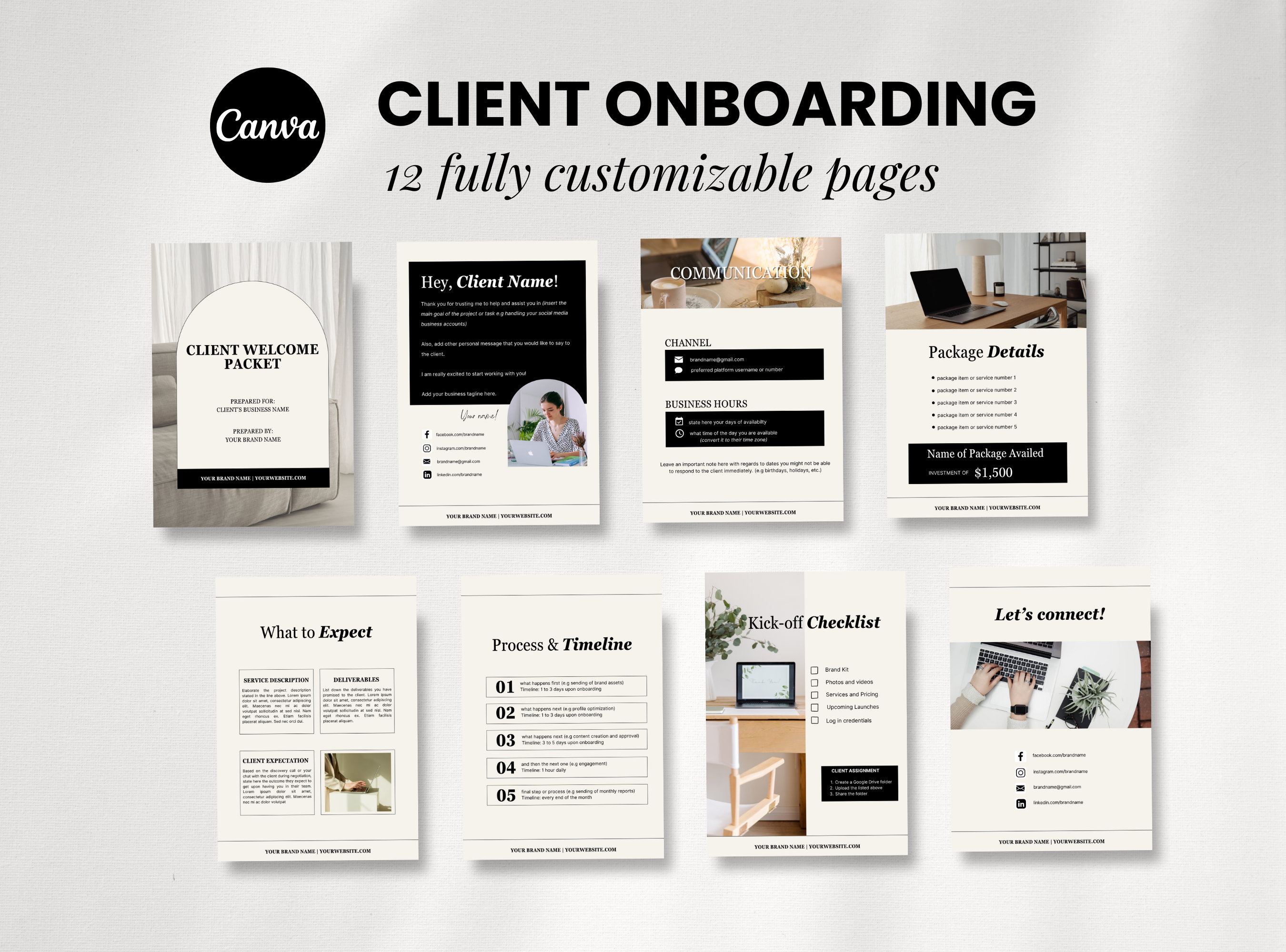 New Client Onboarding Welcome Packet for Social Media Manager, Canva ...