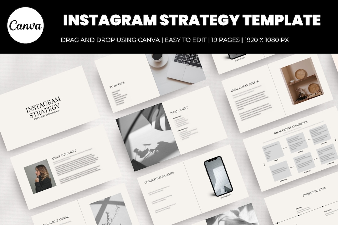 Minimalist Instagram Strategy Template | Social Medium Strategy for ...