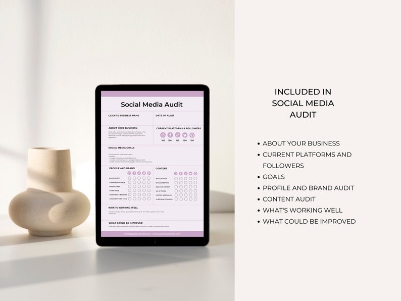 Social Media Audit Template for Social Media Managers Client - Etsy