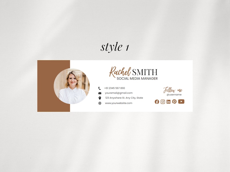 Email Signature Template for Social Media Manager, Email Signature Logo ...