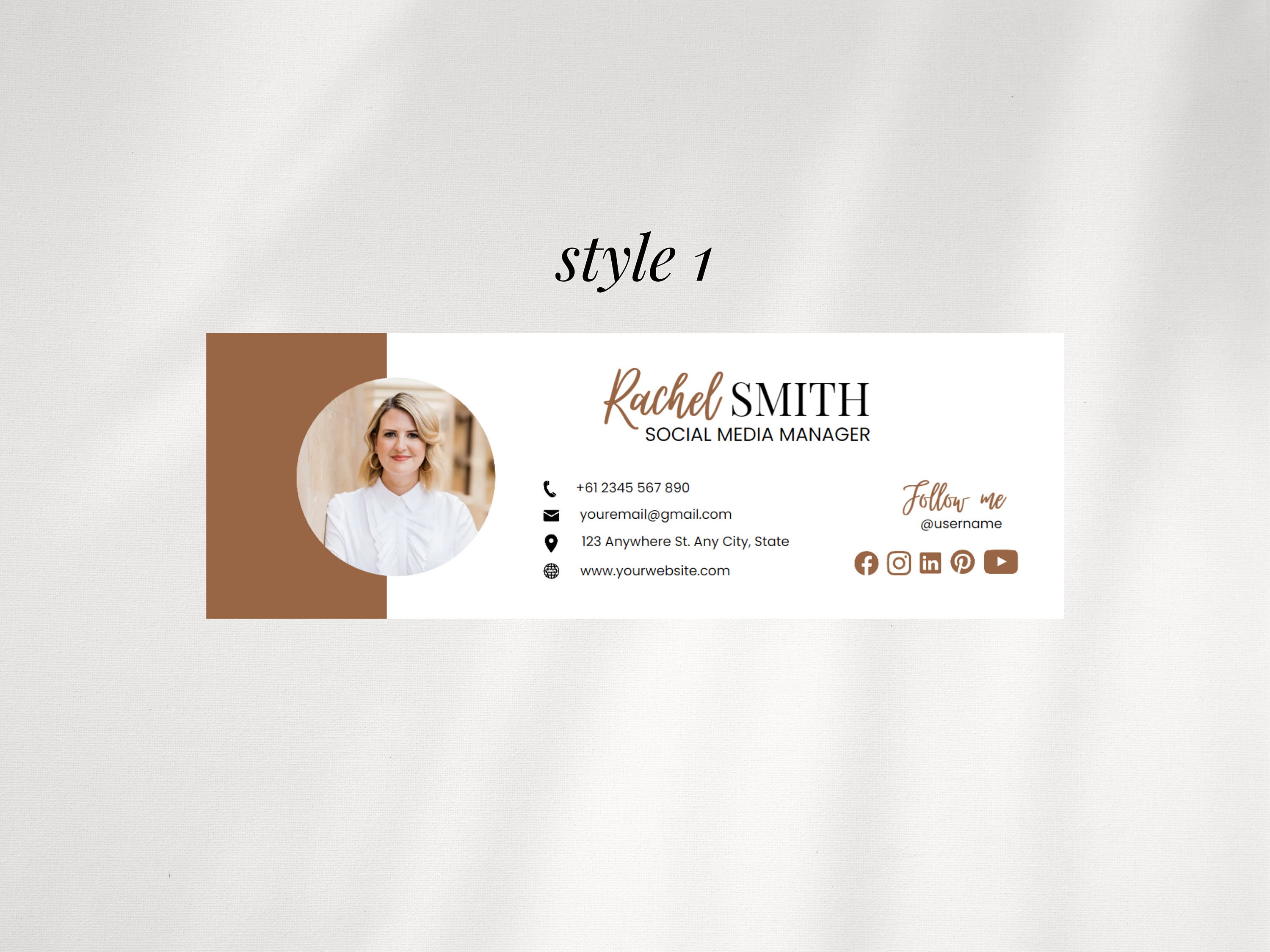 Email Signature Template for Social Media Manager, Email Signature Logo ...