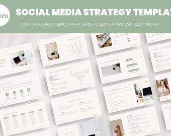 Beige Social Media Manager Strategy Template Client Strategy for Social Media Canva Marketing ...