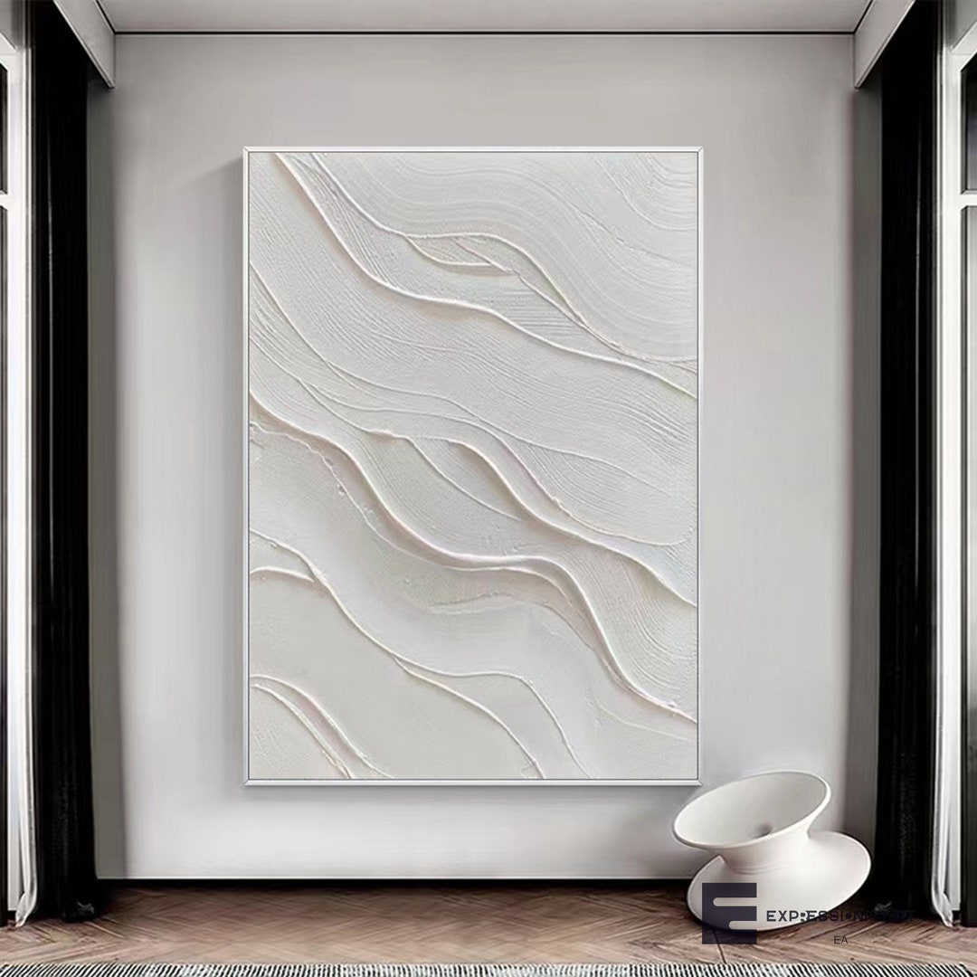 White Textured Wall Art White Textured Painting White 3d Wall Art White ...