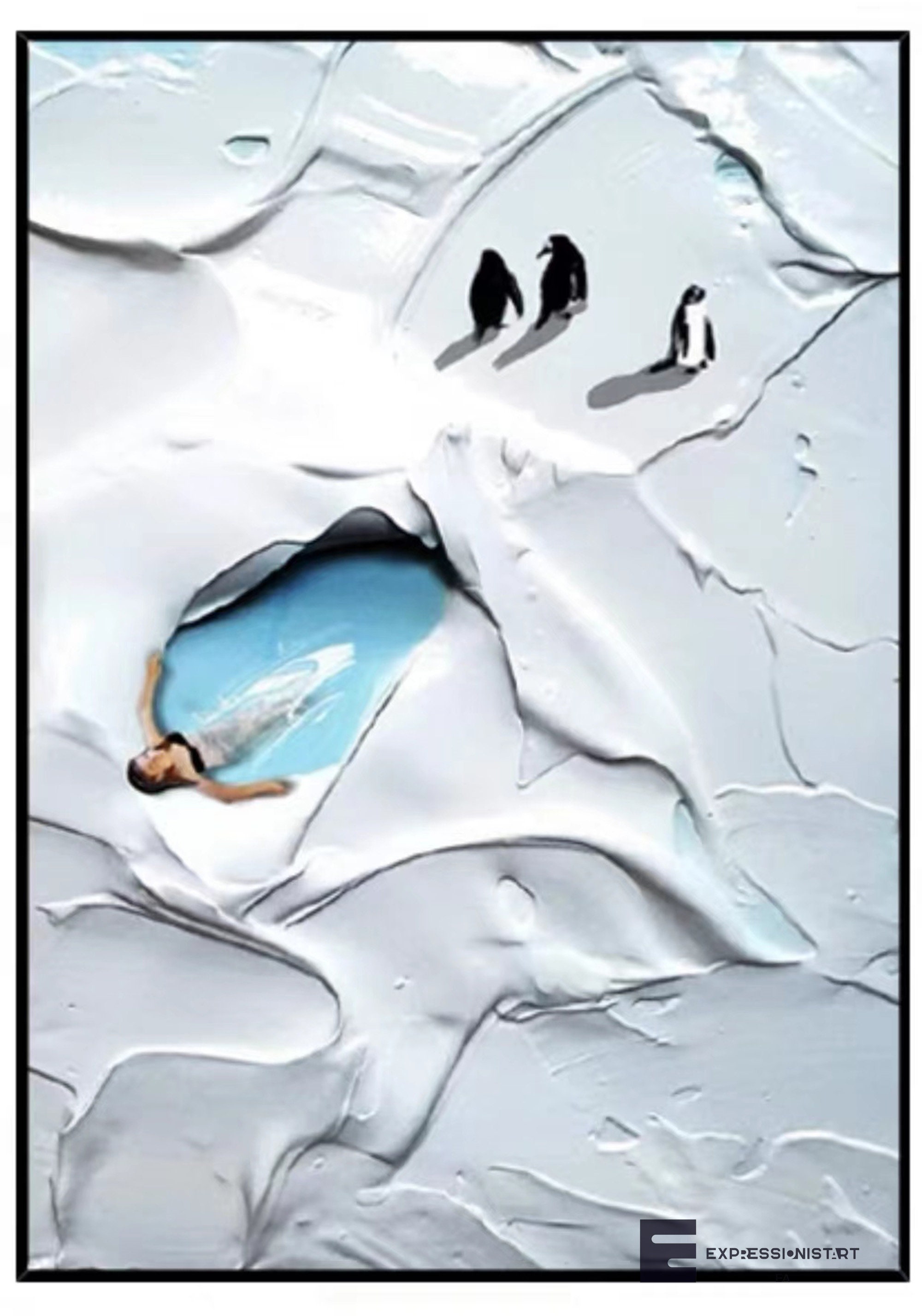 Antarctic Landscape Art Custom Painting Texture Wall Art - Etsy