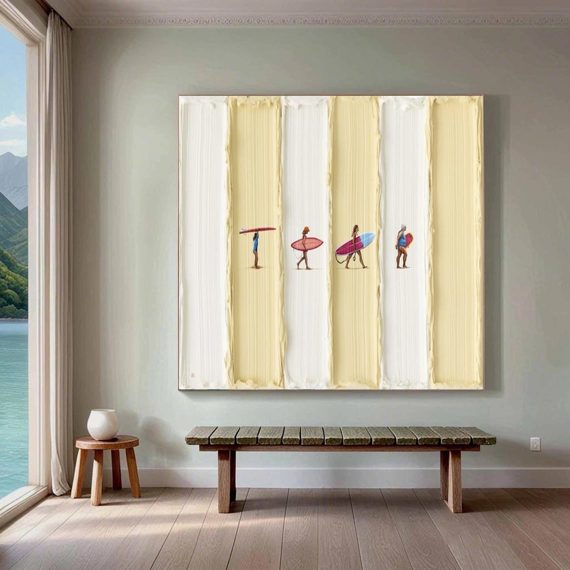 Original Paddle Board Canvas Wall Art Paddle Board Minimalist Art ...