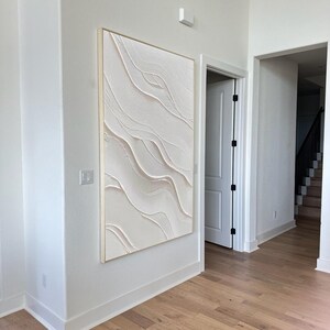 White Wall Decor White Textured Wall Art White Minimalist Painting on ...