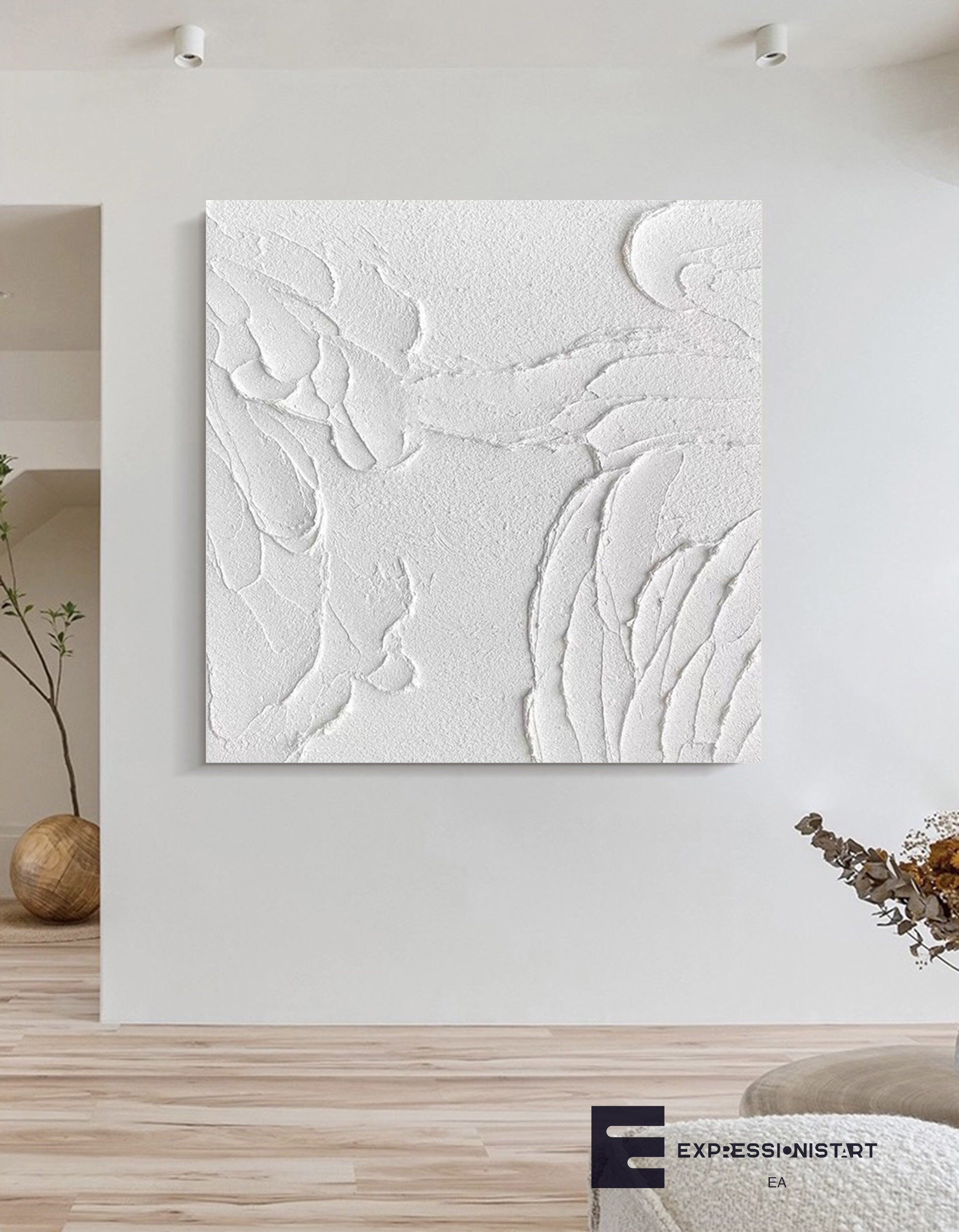 White 3D Textured Art White Wall Art White Textured Wall Art White ...