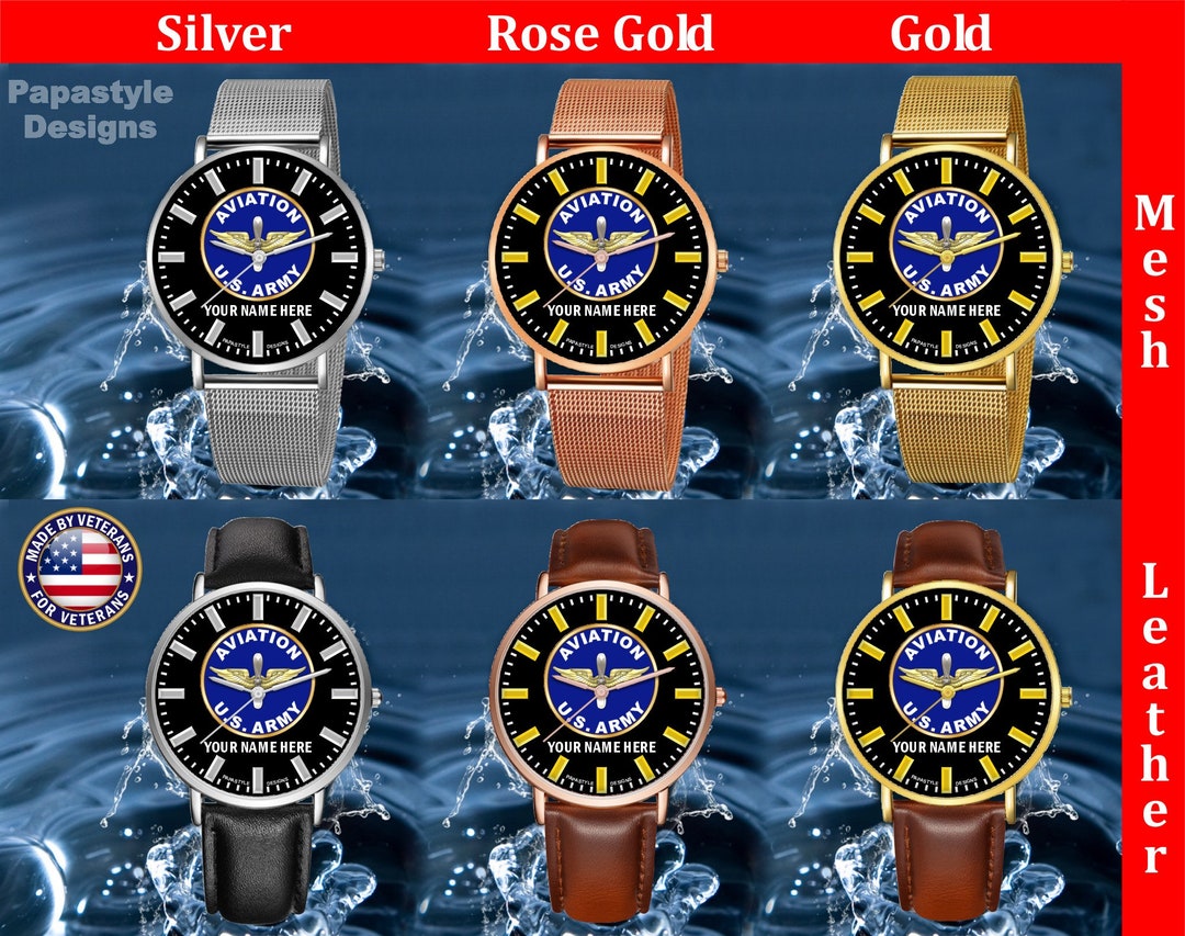 US Army Aviation Insignia Personalized Wristwatch. Made in the USA. - Etsy