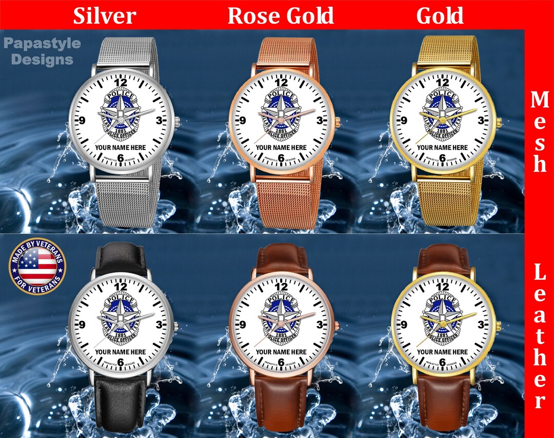 Dallas Police Badge Personalized Wristwatch. Made in the USA. - Etsy