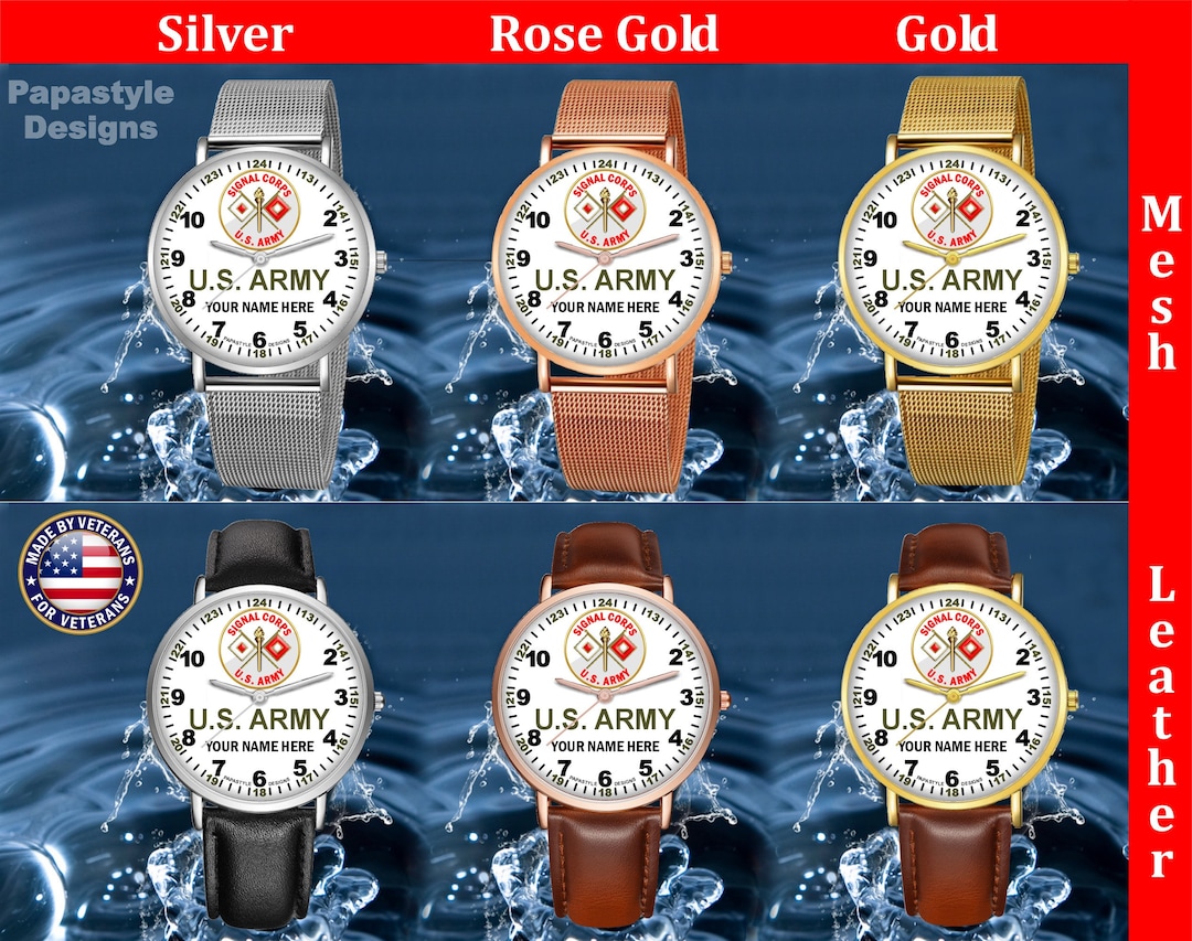 US Army Signal Corps Insignia Personalized Wristwatch. Made in the USA ...