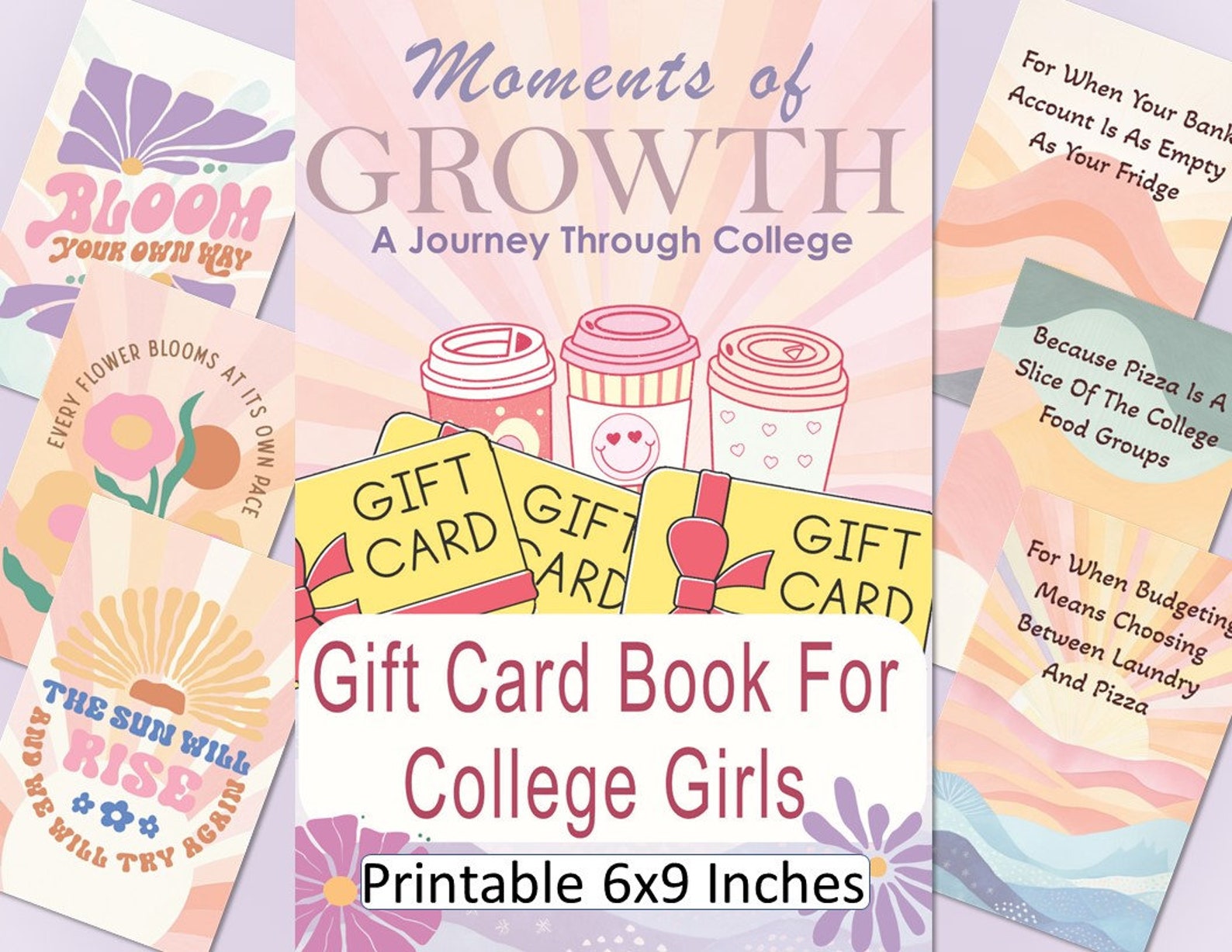 Printable College Gift Card Book 72 Pages 6x9 Inches for Teen Girl ...