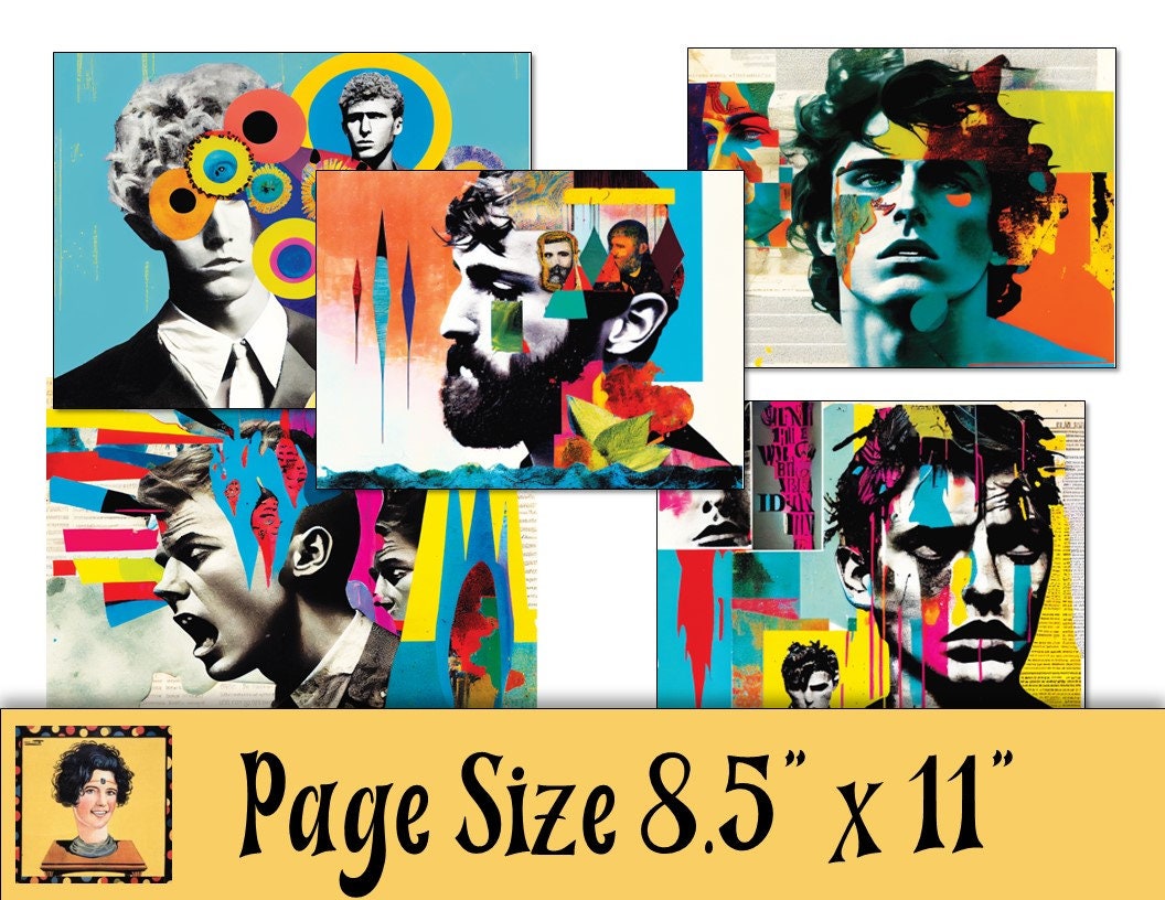 Digital Collage Sheets, 36 Pages Mens Magazine Tear Papers for Art ...