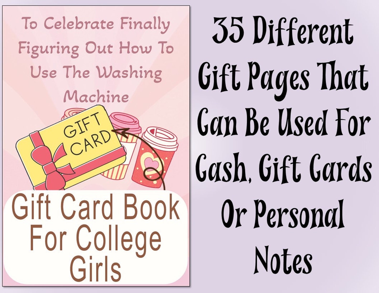 Printable College Gift Card Book 72 Pages 6x9 Inches for Teen Girl ...