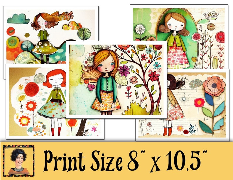 Paper Art Dolls Printable 36 Collage Paper Sheets Spring - Etsy
