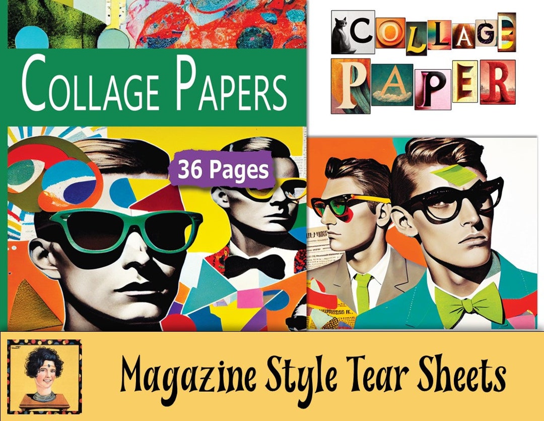 Digital Collage Sheets, 36 Pages Mens Magazine Tear Papers for Art ...