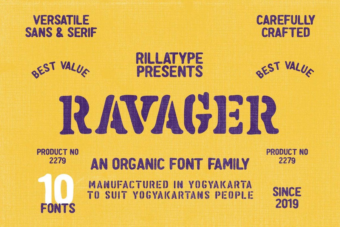 Ravager - Organic Typeface Family, Font Family, Organic, Serif, Rough ...