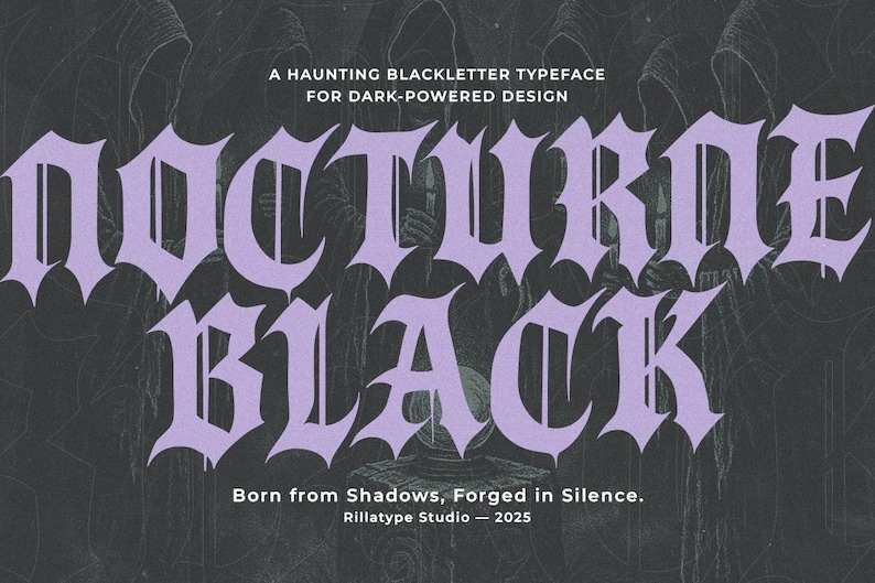 Nocturne Black Gothic Font: Horror Blackletter, Tattoo, Metal - Etsy
