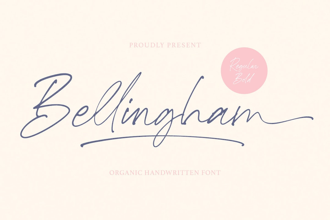 Bellingham Script Font: Organic Handwritten Signature Font - Etsy