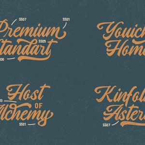 Moyshire Vintage Script Font: Retro Signage, Bold Brush - Etsy