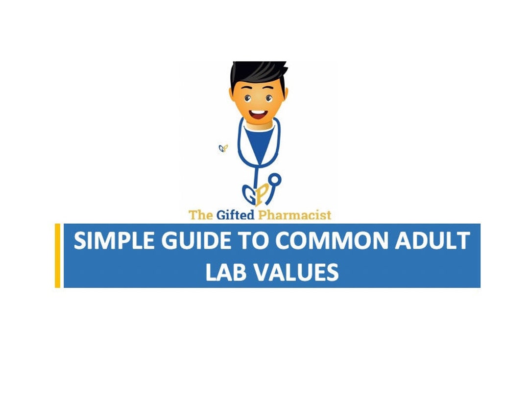 Simple Guide to Common Adult Lab Values - Etsy