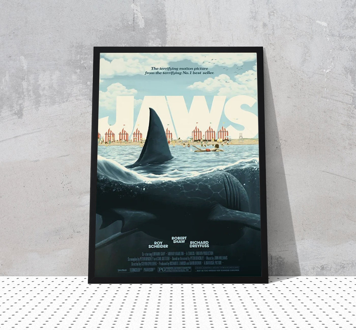Jaws 1975 movie poster, Blockbuster movie poster sold by William Merges ...