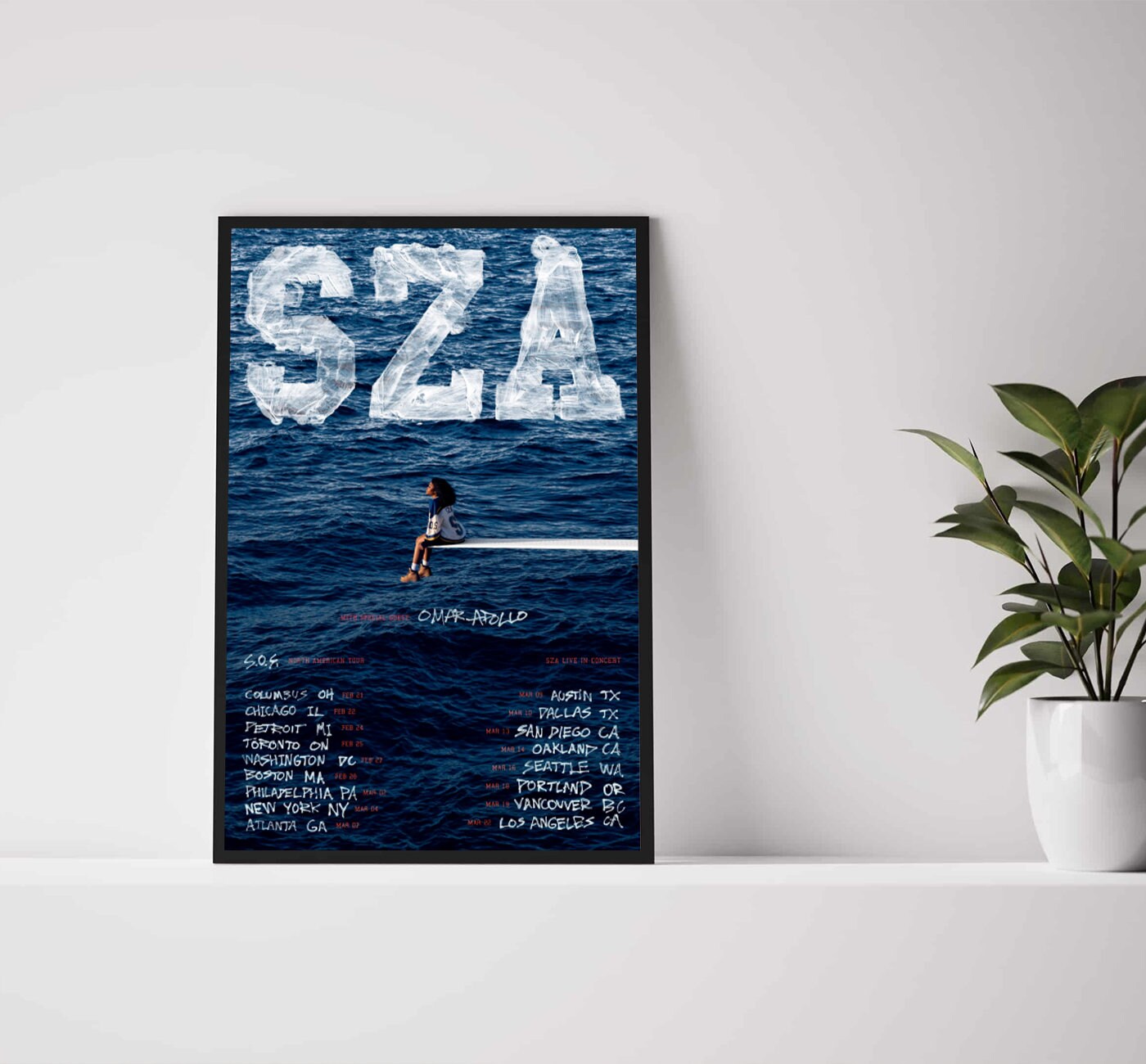 SZA SOS Tour 2023 Concert Poster SZA Album Cover 2022 Poster Art, Sza ...