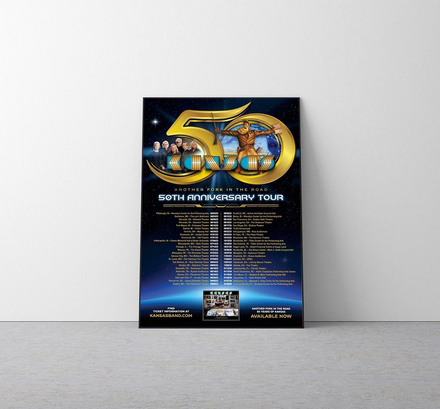 Kansas 50th Anniversary Tour 2023 Poster, Kansas Band Poster, Rock Band ...