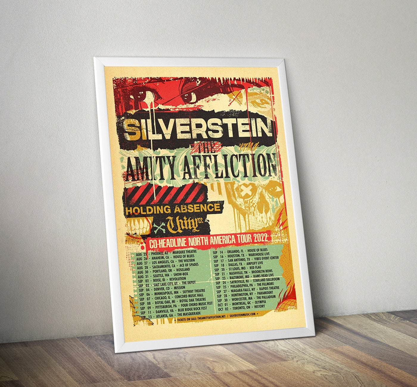 The Amity Affliction Tour 2022 Poster, Rock Band Poster, Gift For Fan ...