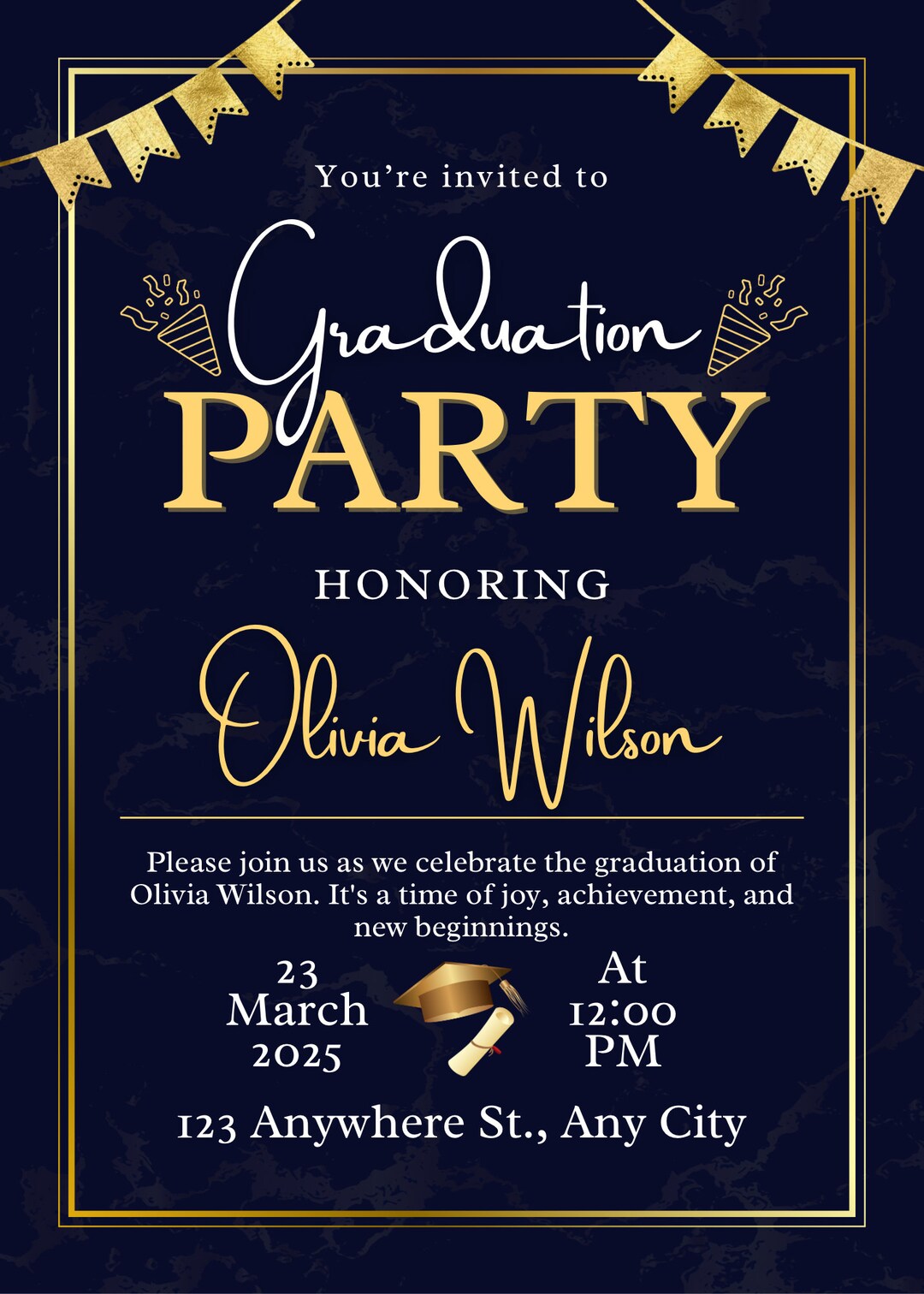 Custom Graduation Invitation, Graduation Invitation, Digital Cellular ...