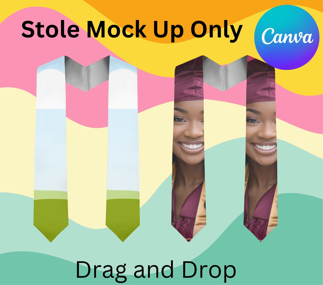 Stole Canva Mock Up, Custom Stole Template, Editable Canva Frame, Drag ...