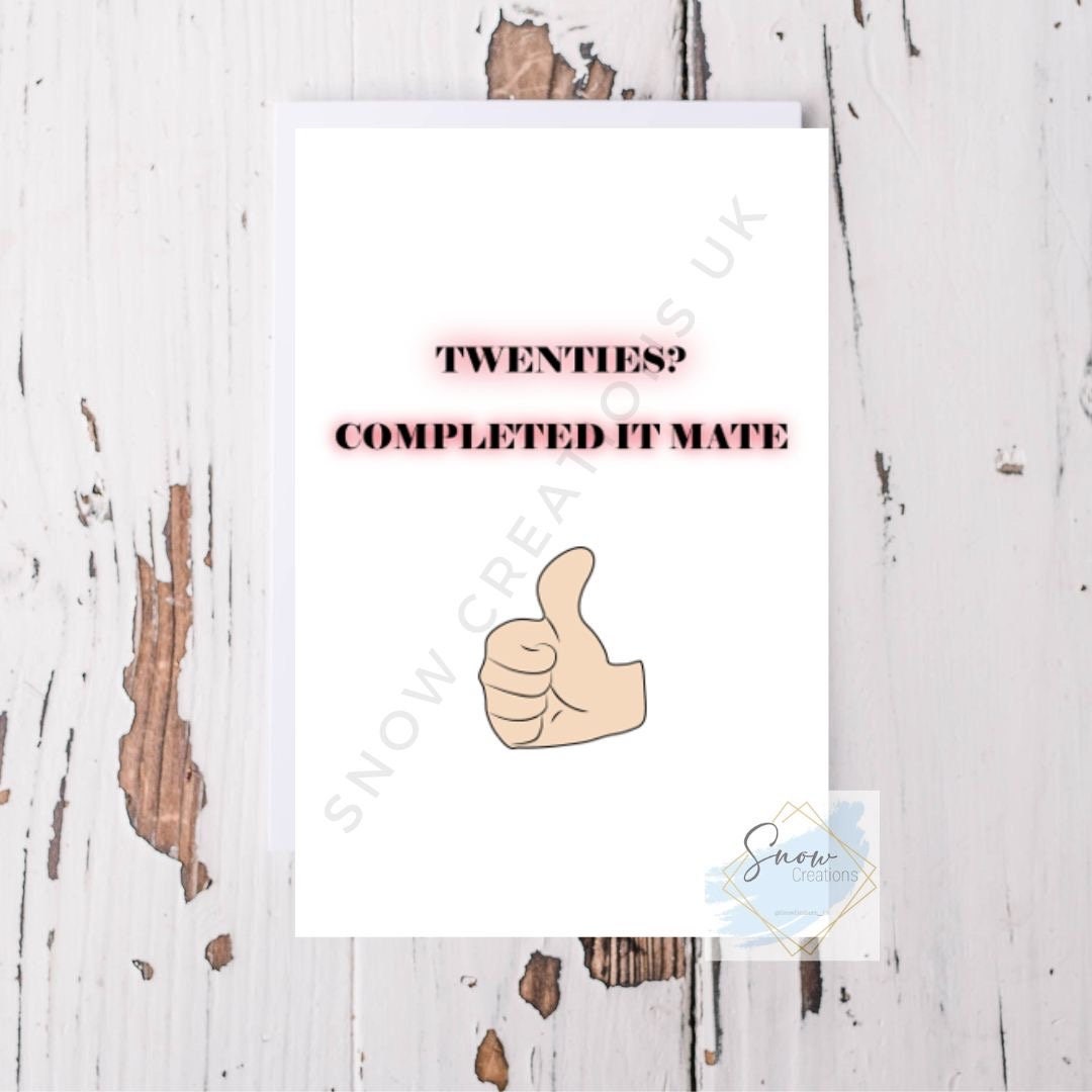 Special Birthday Card Completed It Mate Card Special - Etsy