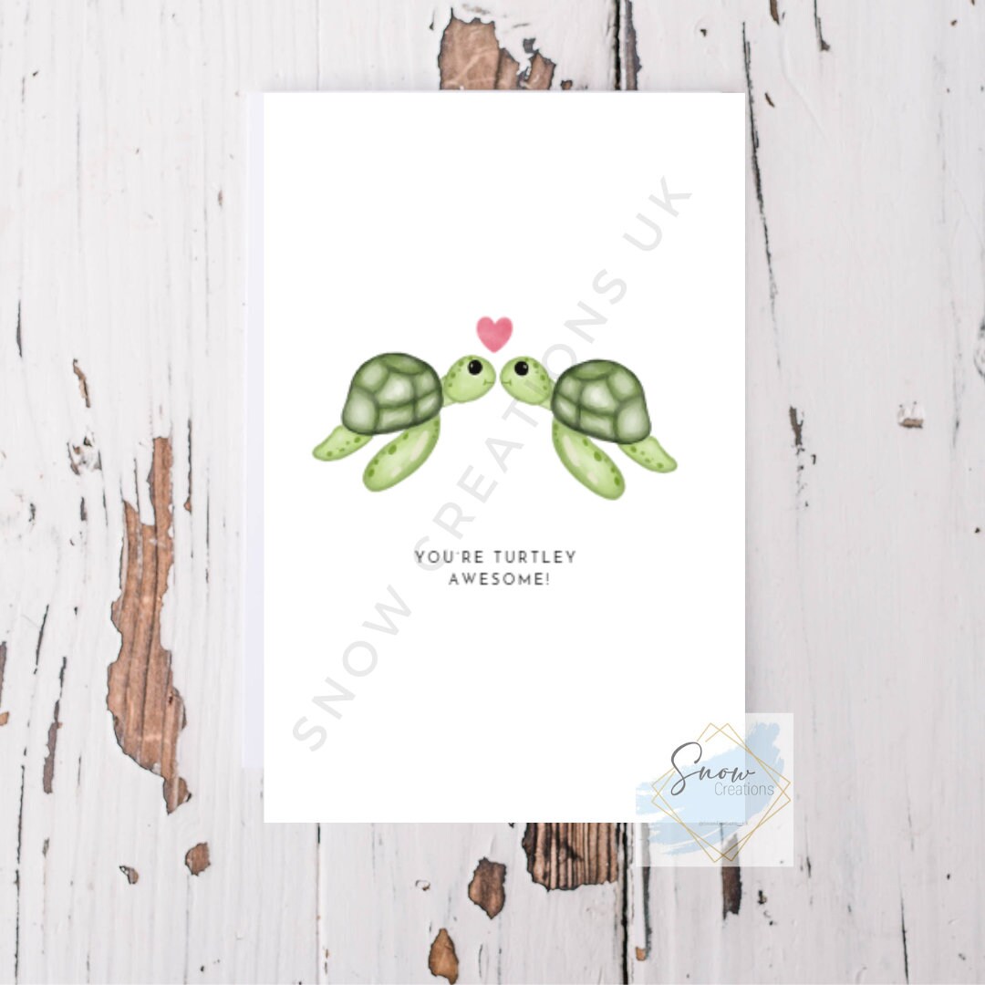 Turtley Awesome Card Turtle Card Funny Turtle Card Funny Card ...