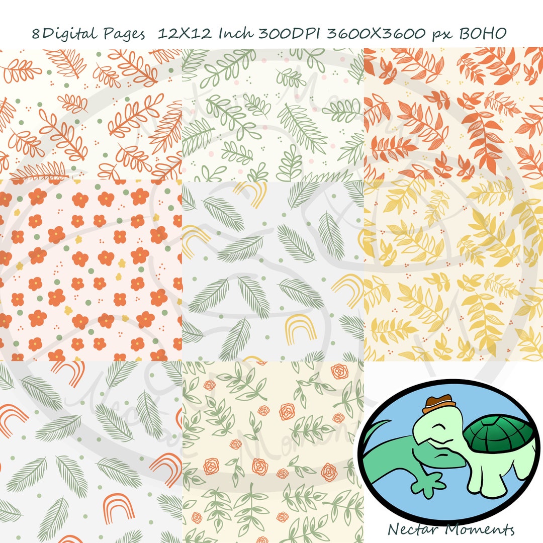 Seamless Boho Digital Paper, Digital Prints, Scrapbook Paper - Etsy