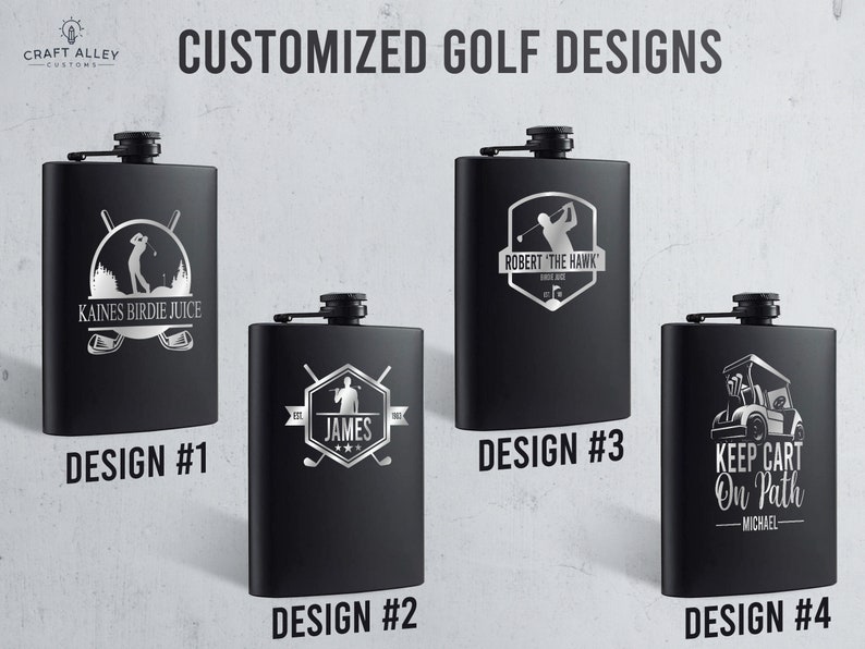 PERSONALIZED GOLF FLASK // Custom Flask for Golfers - 8oz - Etsy