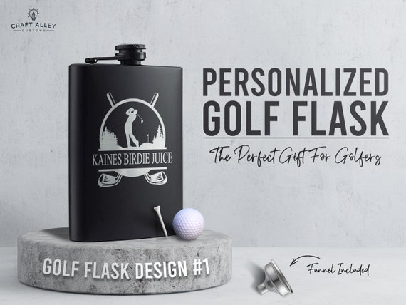 PERSONALIZED GOLF FLASK // Custom Flask for Golfers - Etsy