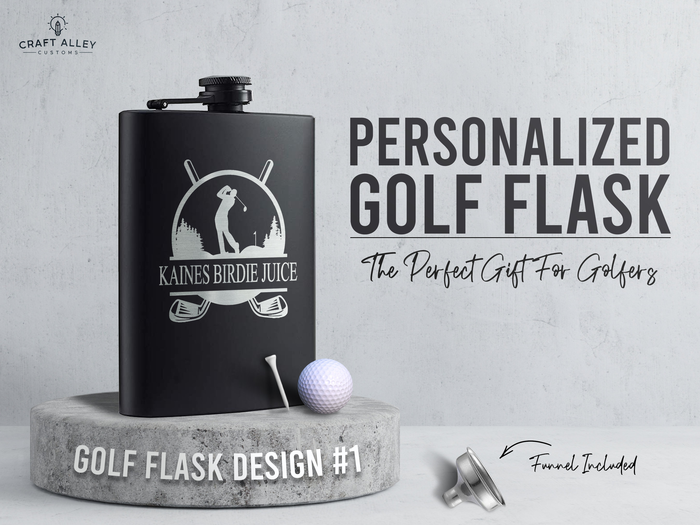 PERSONALIZED GOLF FLASK // Custom Flask for Golfers 8oz - Etsy