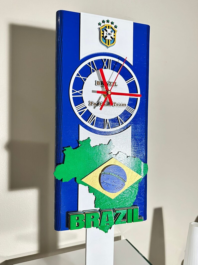 Brazil Football Team Clock 2023 - Etsy